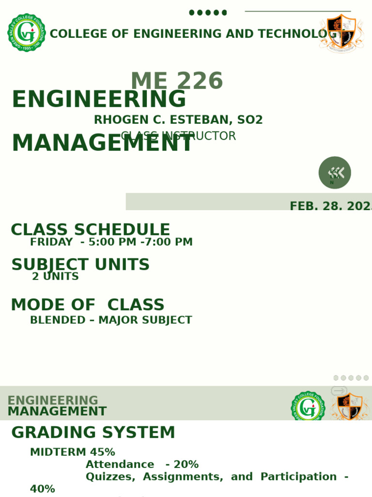 Me 226 - Orientation | PDF | Engineering | Project Management