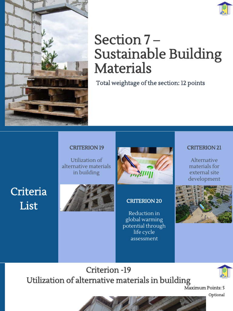 Section7 - Sustainable Building Materials | PDF | Life Cycle Assessment | Concrete