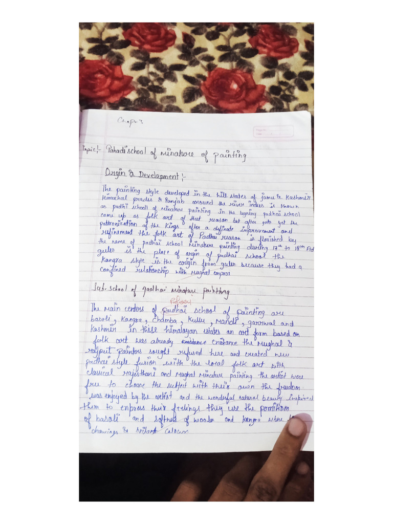 Pahadi school of munature of painting class 12 chap 2 finearts | PDF