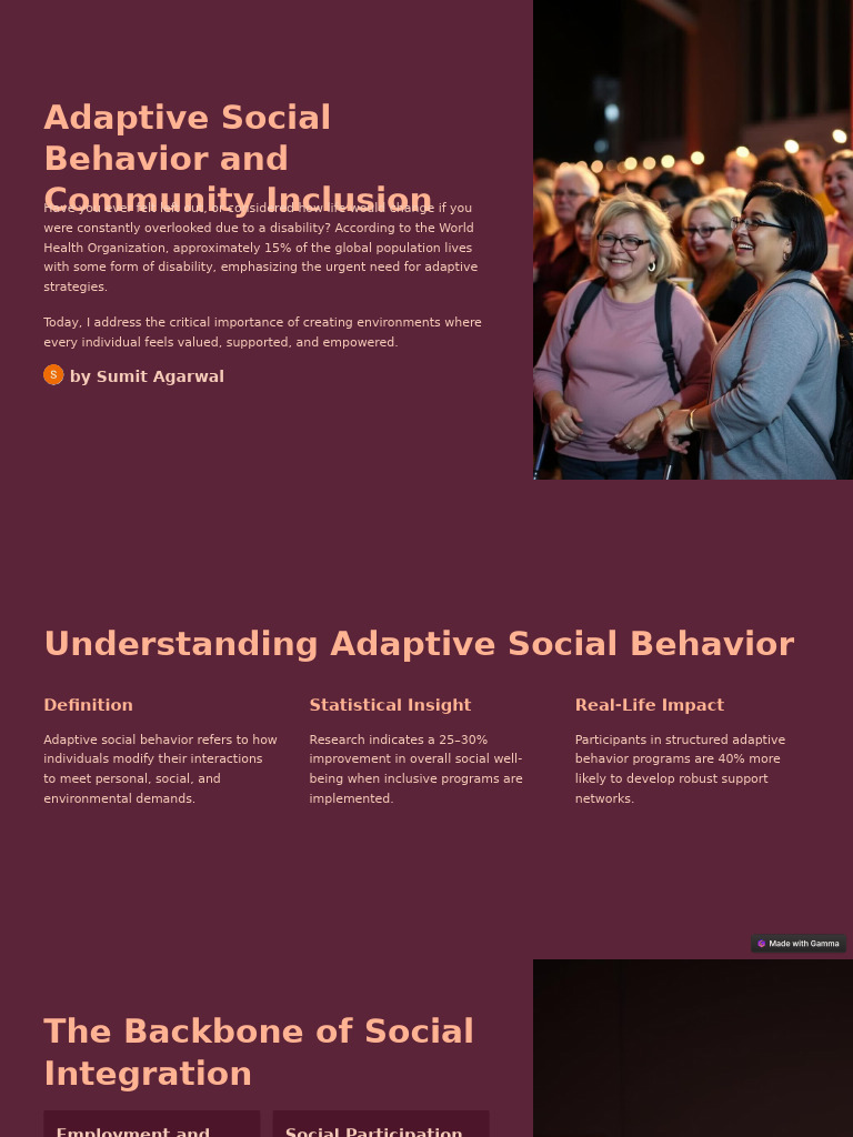 Adaptive Social Behavior and Community Inclusion | PDF | Social ...