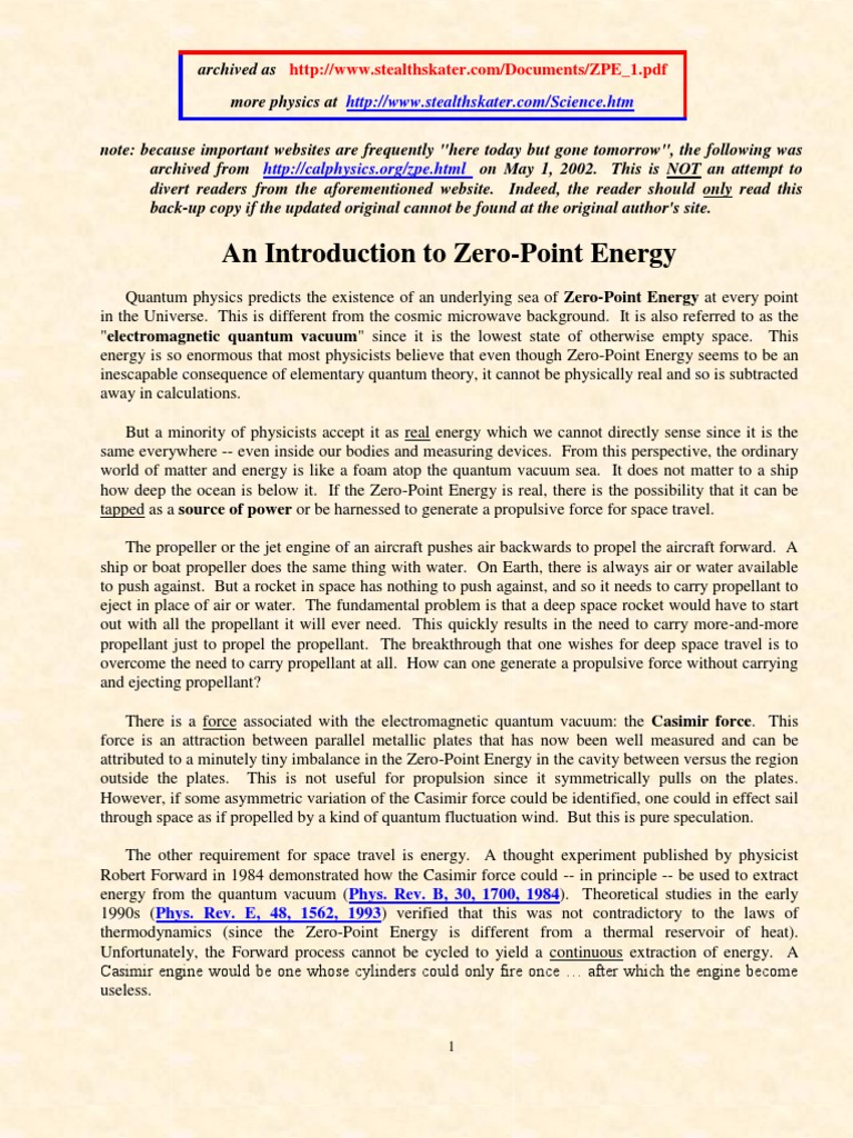 Zero Point Energy | PDF | Electromagnetic Radiation | Waves