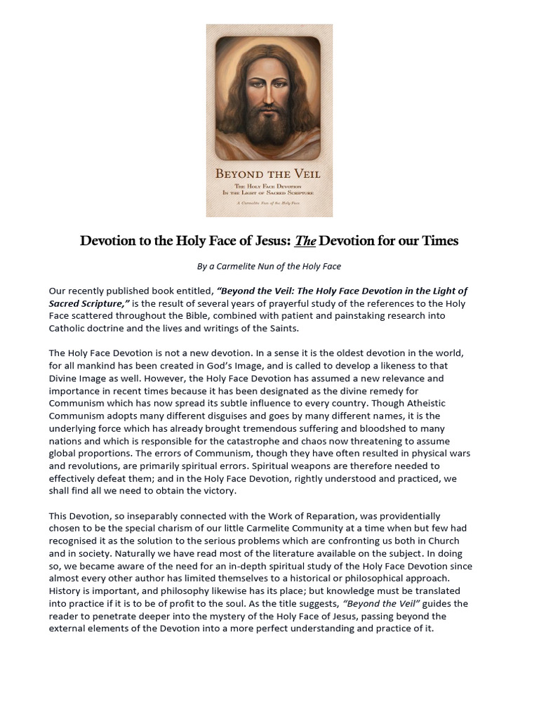 Holy Face Devotion for Today's Challenges | PDF | Faith | Catholic Church