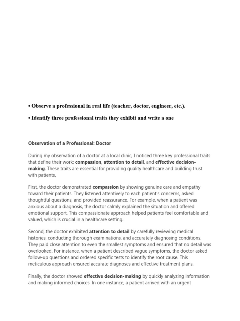 Assignment 01 | PDF | Physician | Compassion