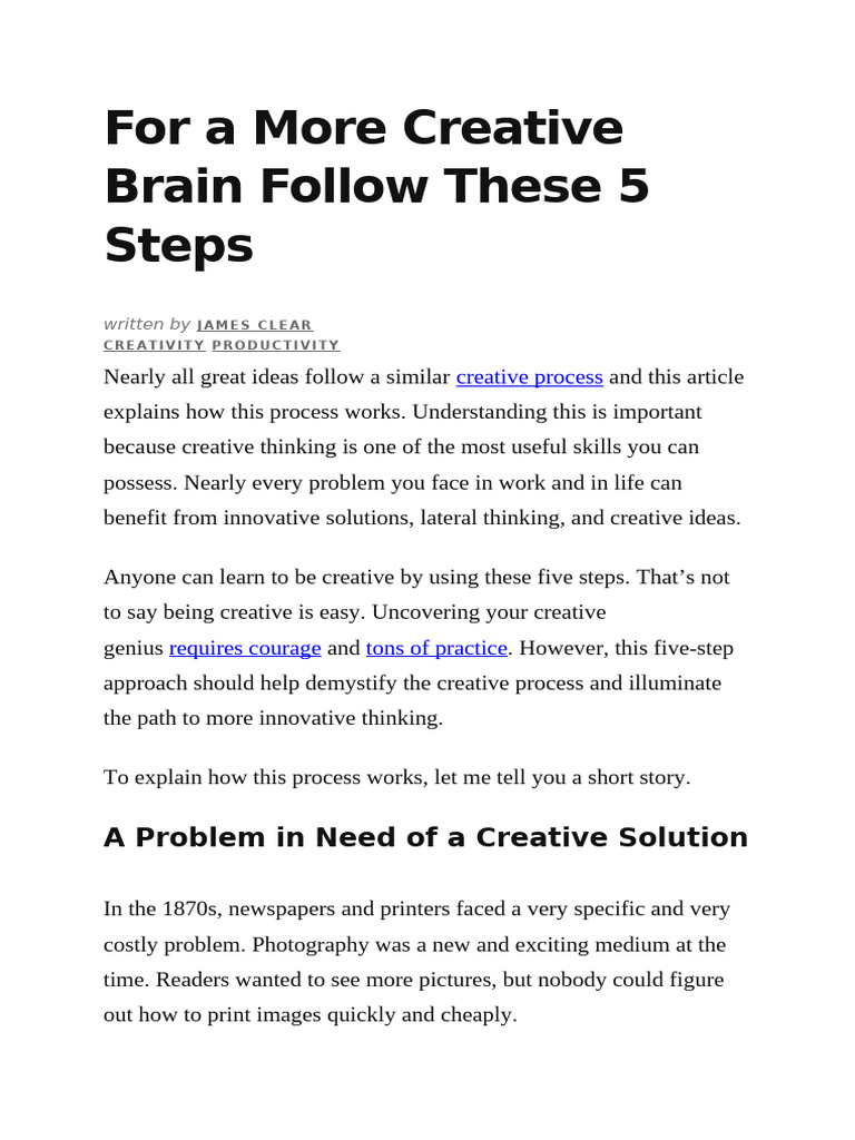 5 Steps to Enhance Creativity | PDF | Creativity | Idea