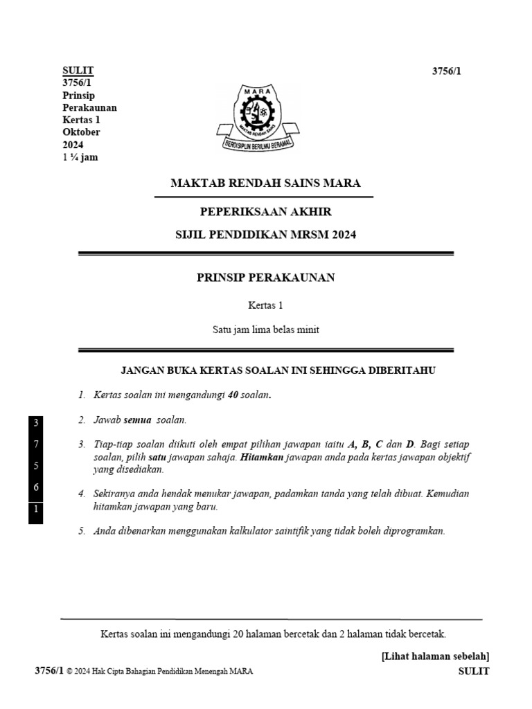 3756-1 MRSM 2024 | PDF