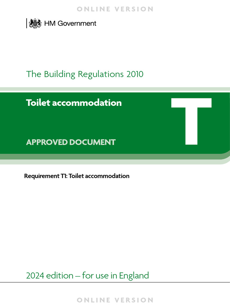 Approved Document T: Toilet Accommodation 2024 | PDF | Accessibility | Door