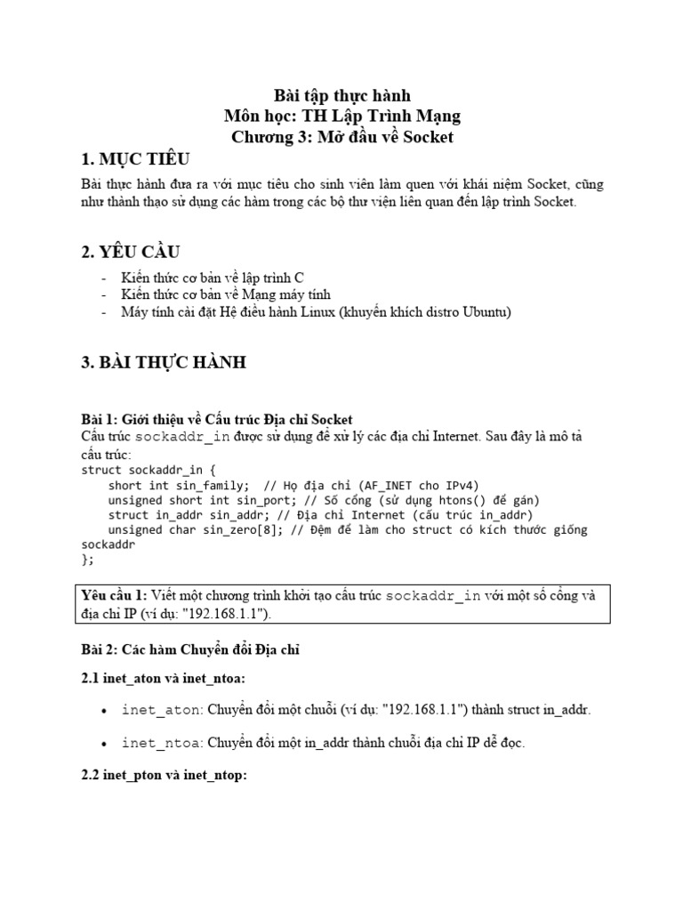 3.socket APIs Labwork | PDF