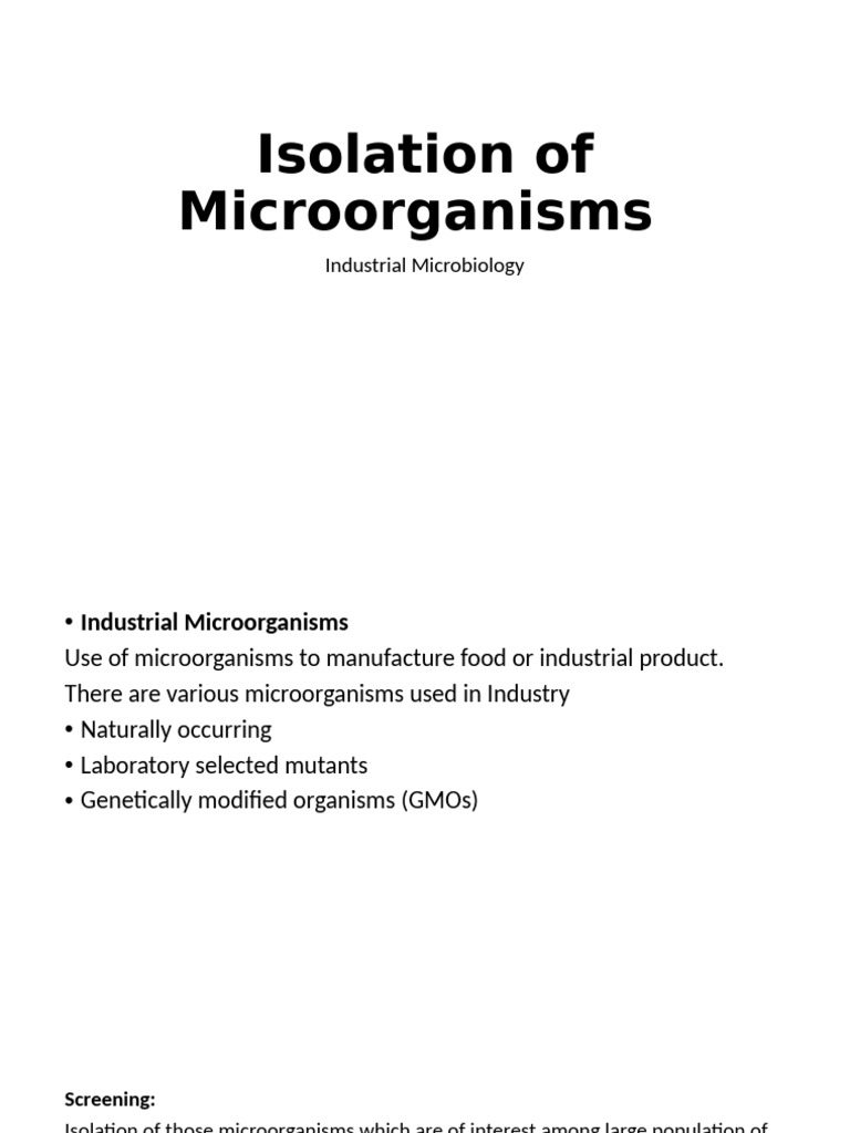 Screening of Microorganisms | PDF