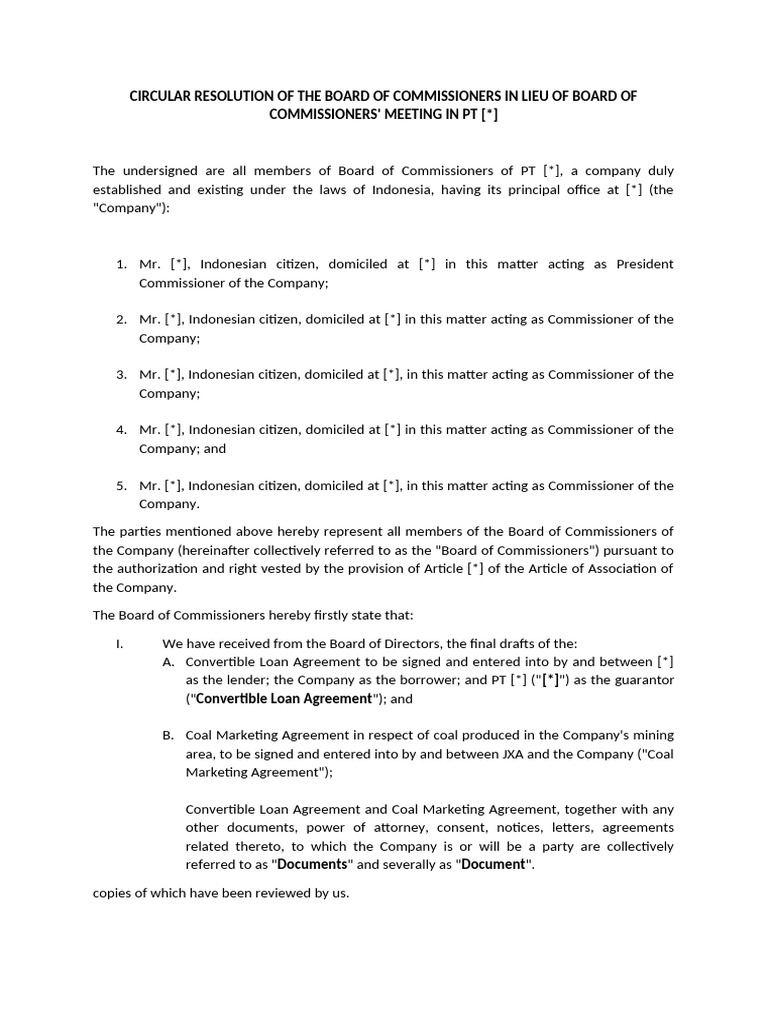 Board of Commissioner Circular Resolution | PDF | Private Law | Government