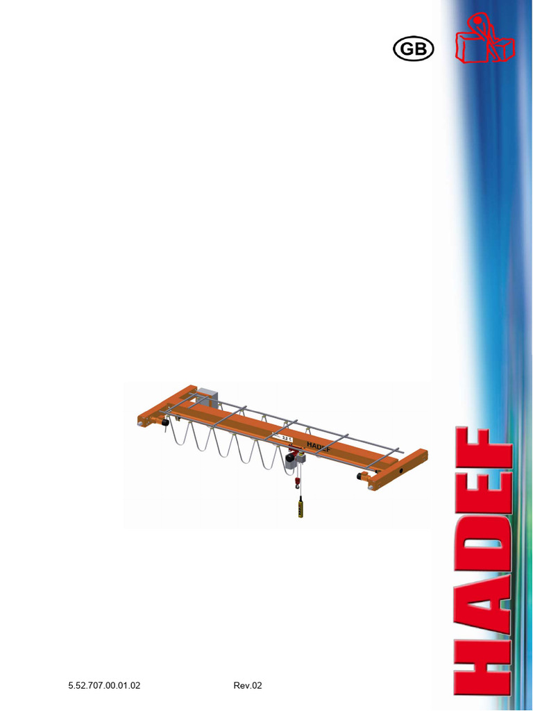 EEE HADEF Manual Overhead Travelling Crane | PDF | Safety