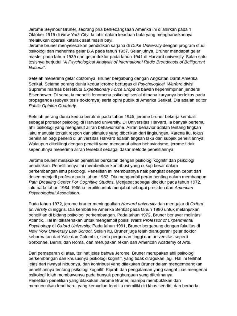 Biografi Bruner | PDF