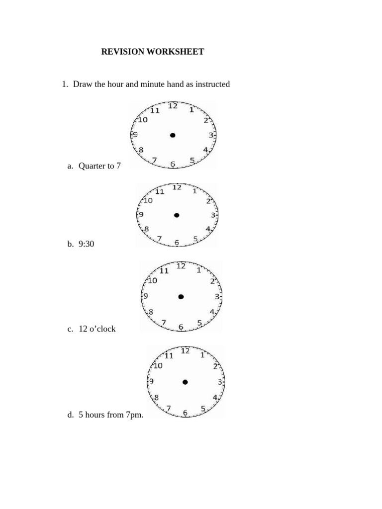 Class 2 Maths Revision Worksheet PA-4 | PDF