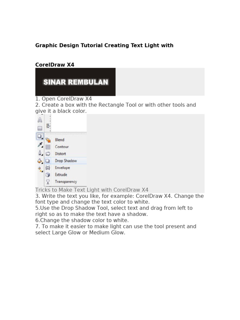 Graphic Design Tutorial Creating Text Light With CorelDraw X4 | PDF ...