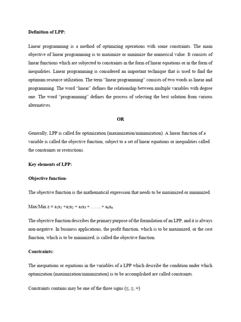 UNIT 2 Optimization Techniques | PDF | Mathematical Optimization | Linear Programming