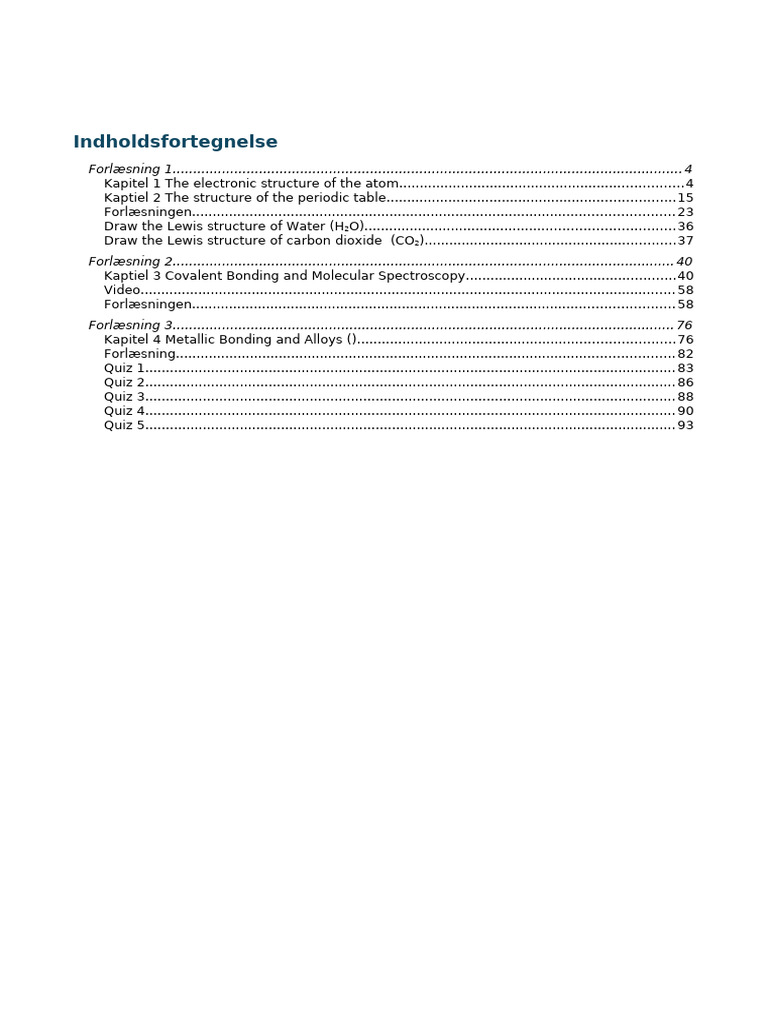 Uorganisk Kemi Noter | PDF