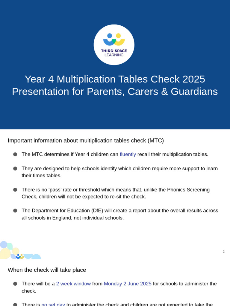 Year 4 Multiplication Tables Check 2025 | PDF | Multiplication | Cognition