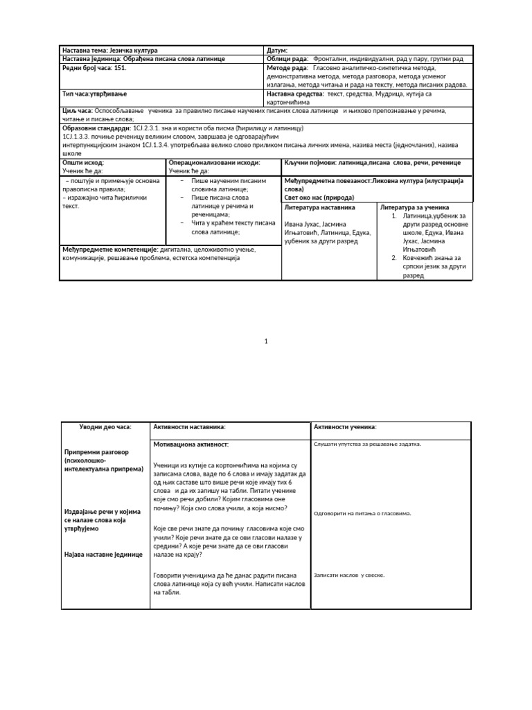 Obradjena Pisana Slova Latinice | PDF