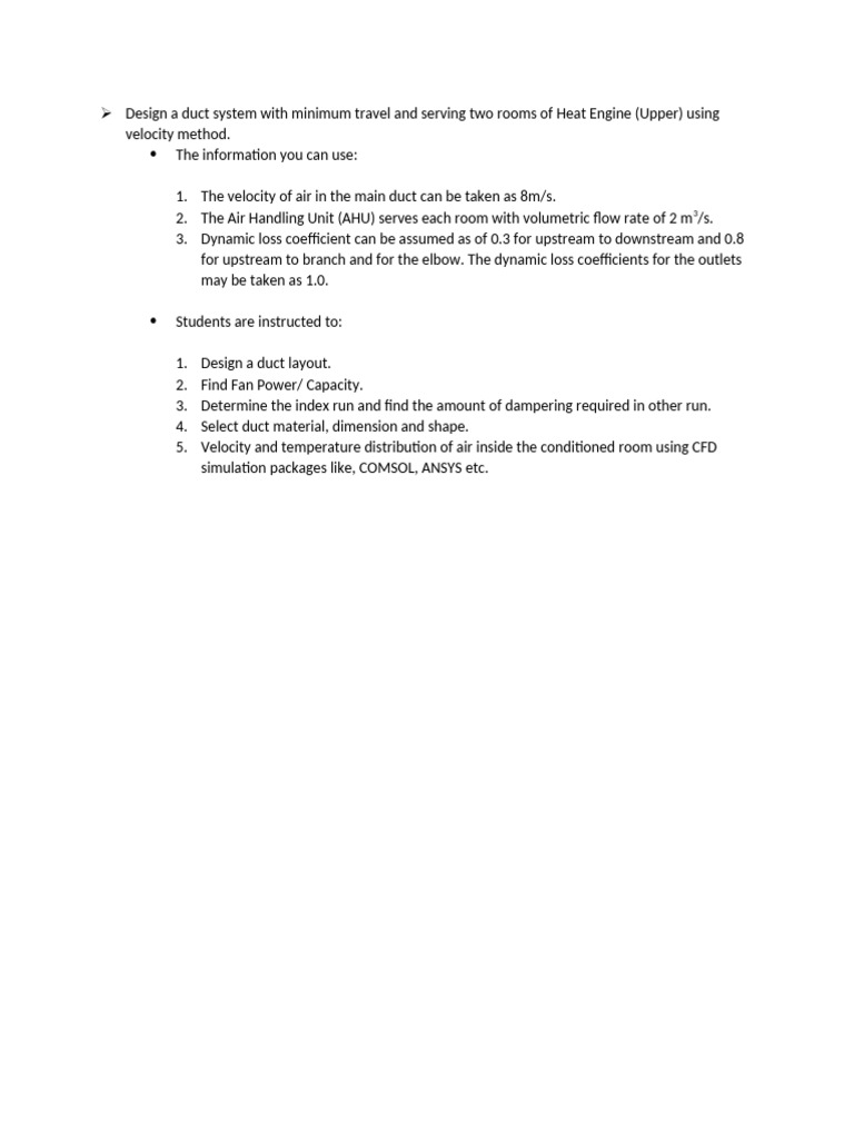 Duct Design Problem Statement-1 | PDF