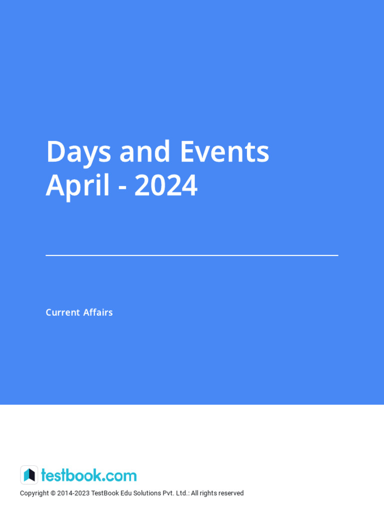 Days and Events April - 20241 | PDF
