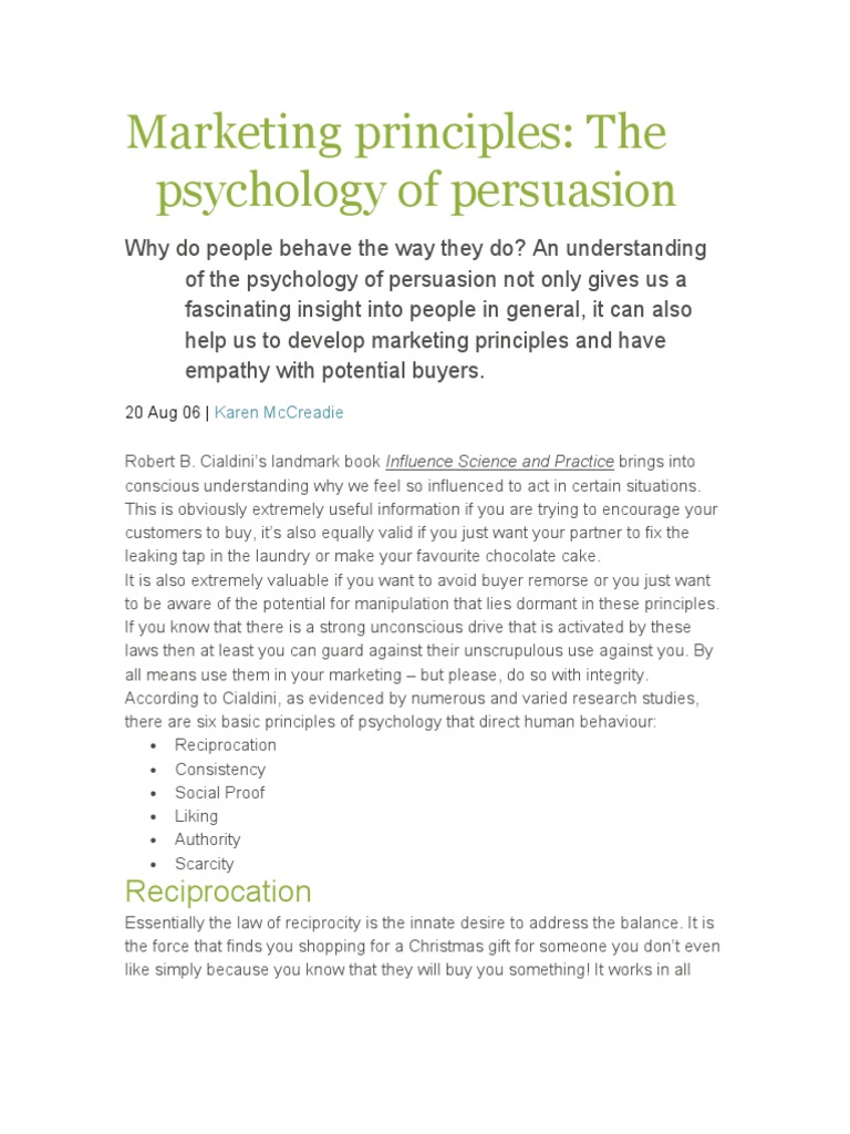 Psychological Elements of Persuasion | PDF | Persuasion | Social Psychology