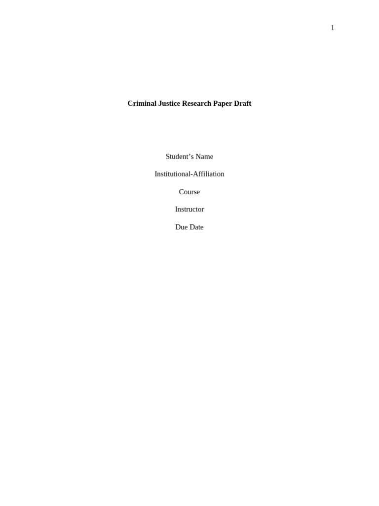 Criminal Justice Research Paper Draft | PDF | Privacy | Police