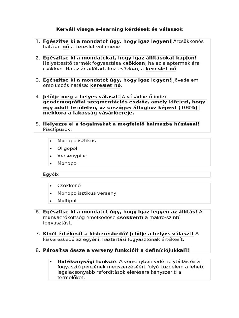 Kerváll vizsga | PDF