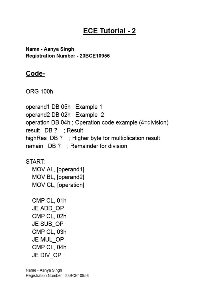 ECE Tutorial - 2 | PDF