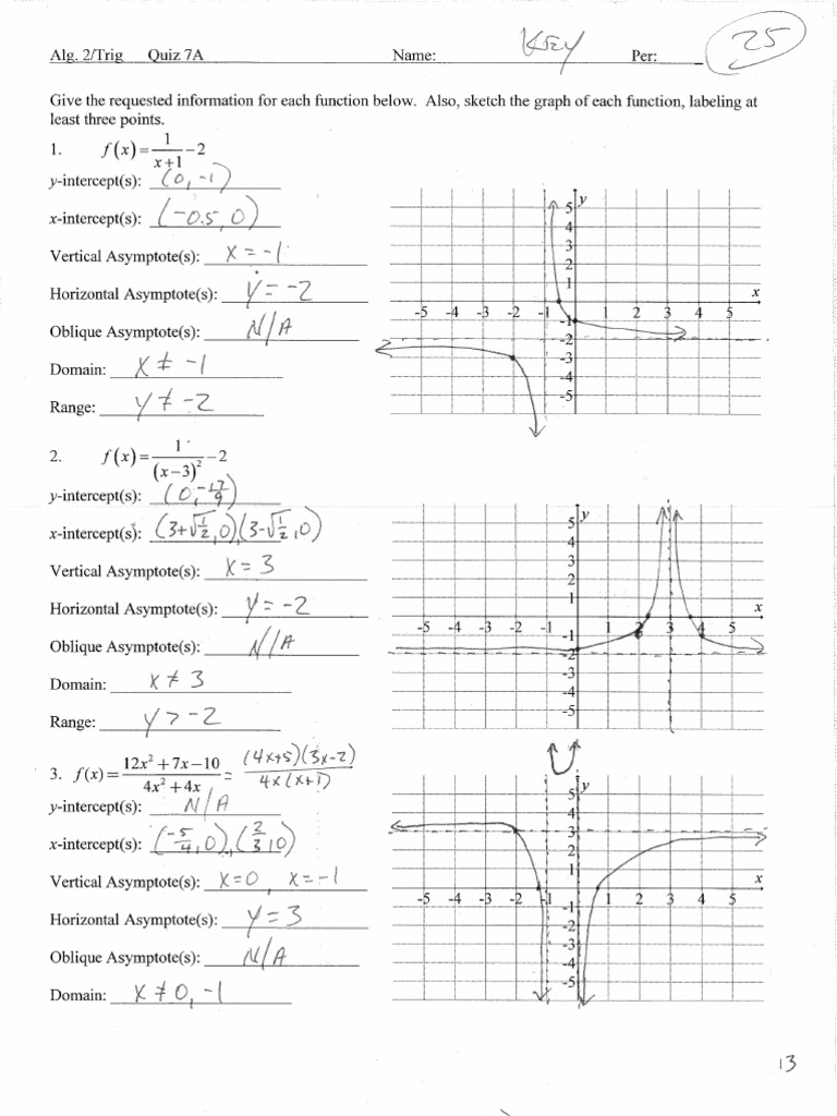 Quiz 7A Answer Key | PDF