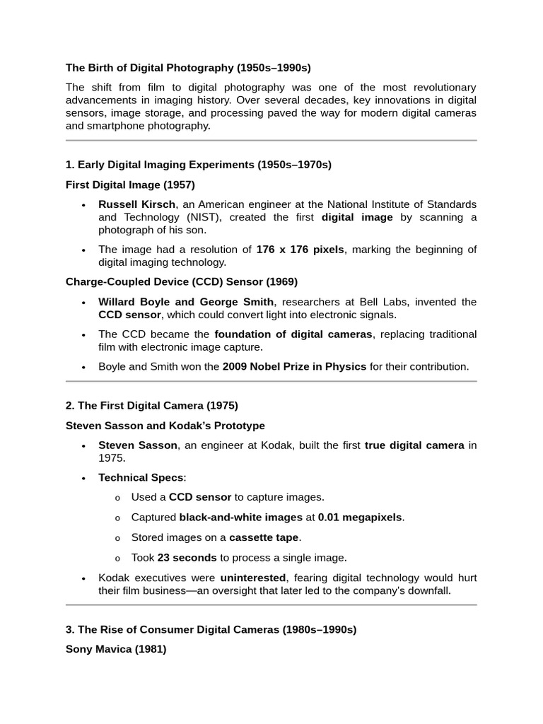 The Birth of Digital Photography | PDF | Digital Photography | Digital ...