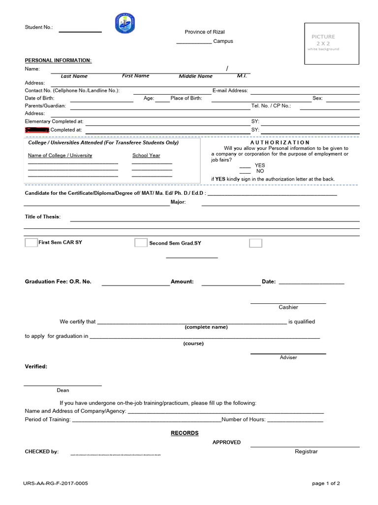 Grad form | PDF | Thesis | Higher Education