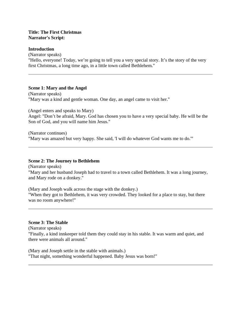 Nativity Text Script | PDF
