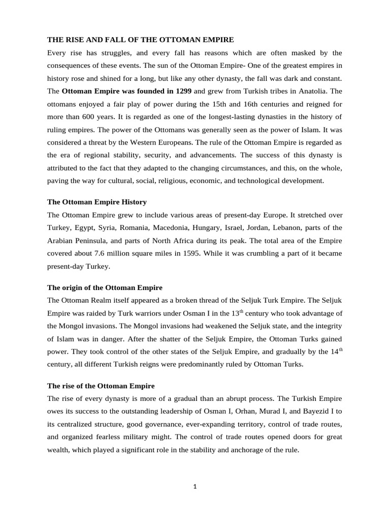 Ottoman Empire: Rise and Decline Explained | PDF | Ottoman Empire ...