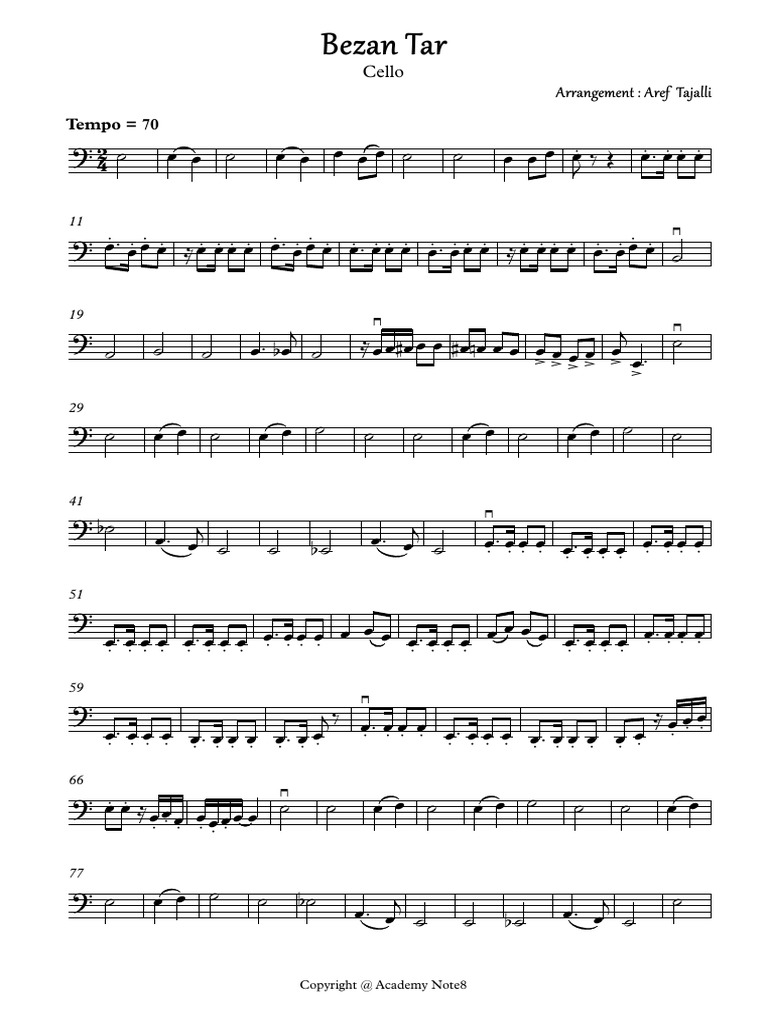 Cello - Bezan Tar | PDF