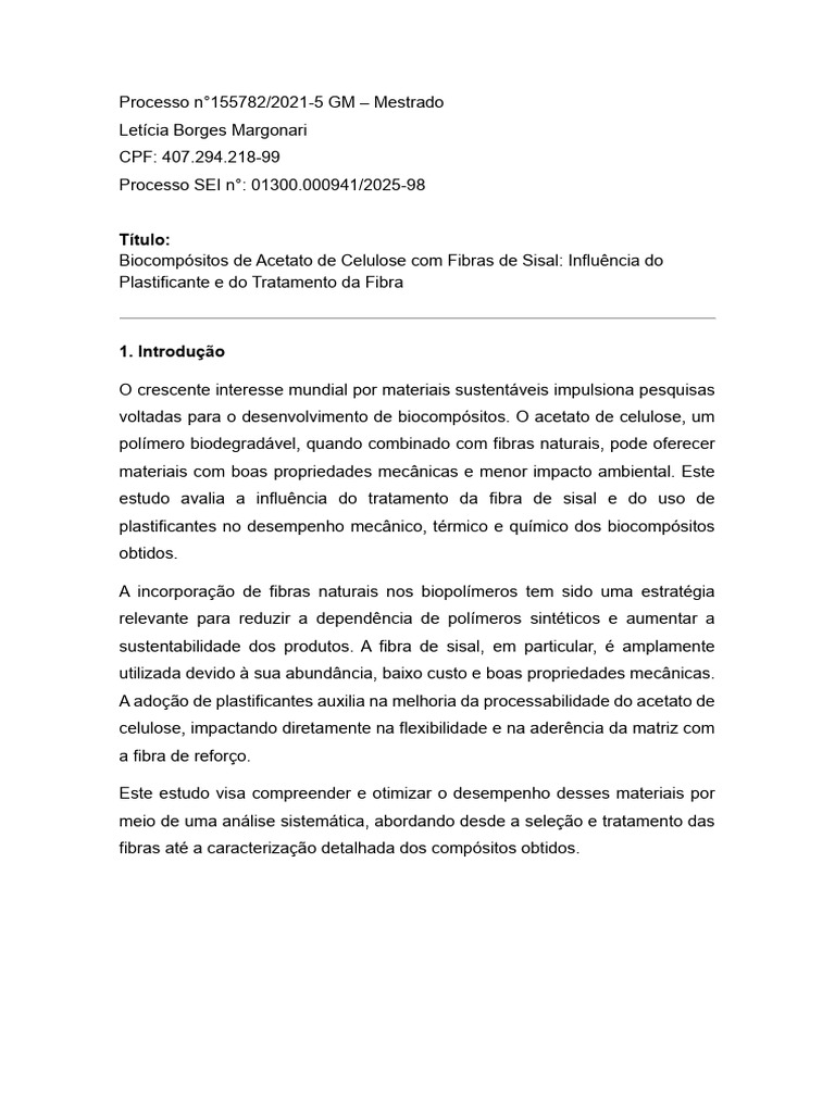 Biocompósitos de Acetato de Celulose e Sisal | PDF | Material composto ...