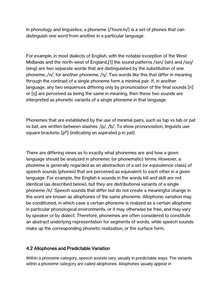 Phonemes and Allophones Explained | PDF | Phoneme | Human Communication