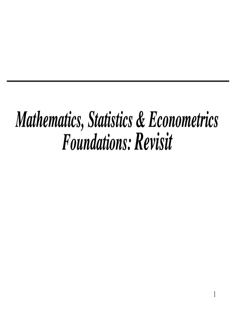 Math Stats Econometrics - Revisit | PDF | Estimator | Econometrics