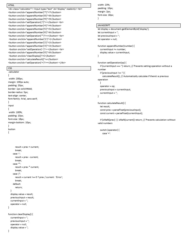 calculator | PDF | Web Development | Hypertext