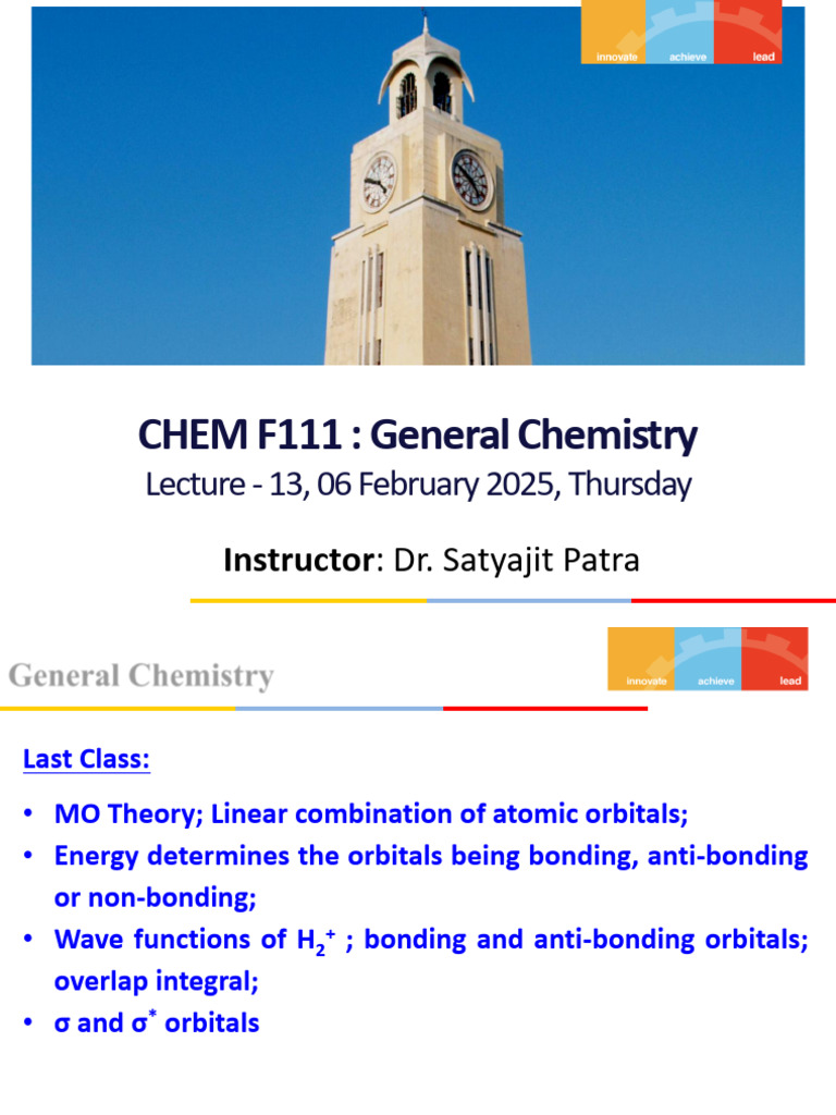 GenChem Lec13 | PDF | Molecular Orbital | Physical Sciences
