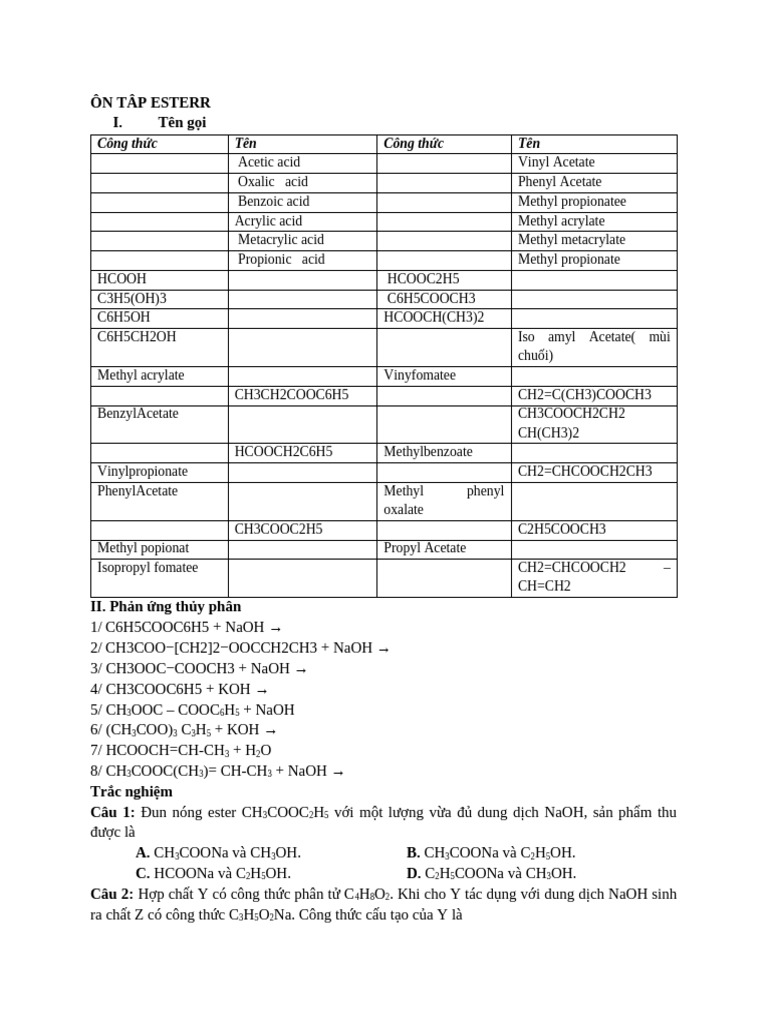 Ôn Tâp Esterr | PDF