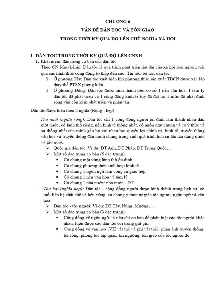 Tom Tat Noi Dung Chuong 6 Mon Chu Nghia Xa Hoi Khoa Hoc Truong Dai Hoc 77742 | PDF