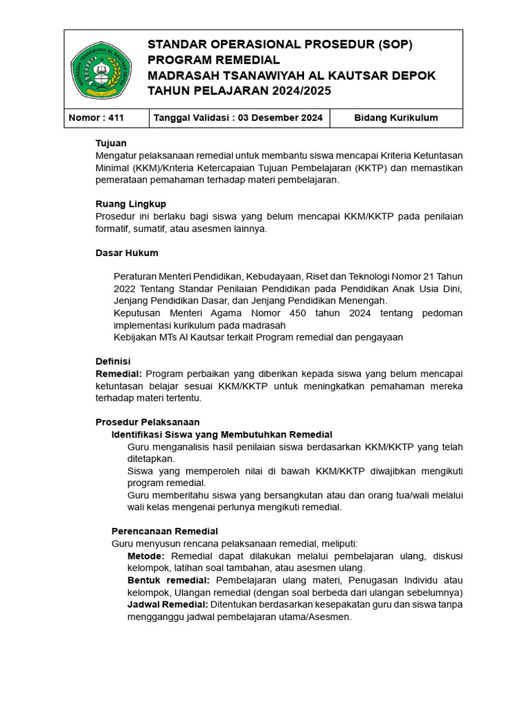 SOP REMEDIAL | PDF