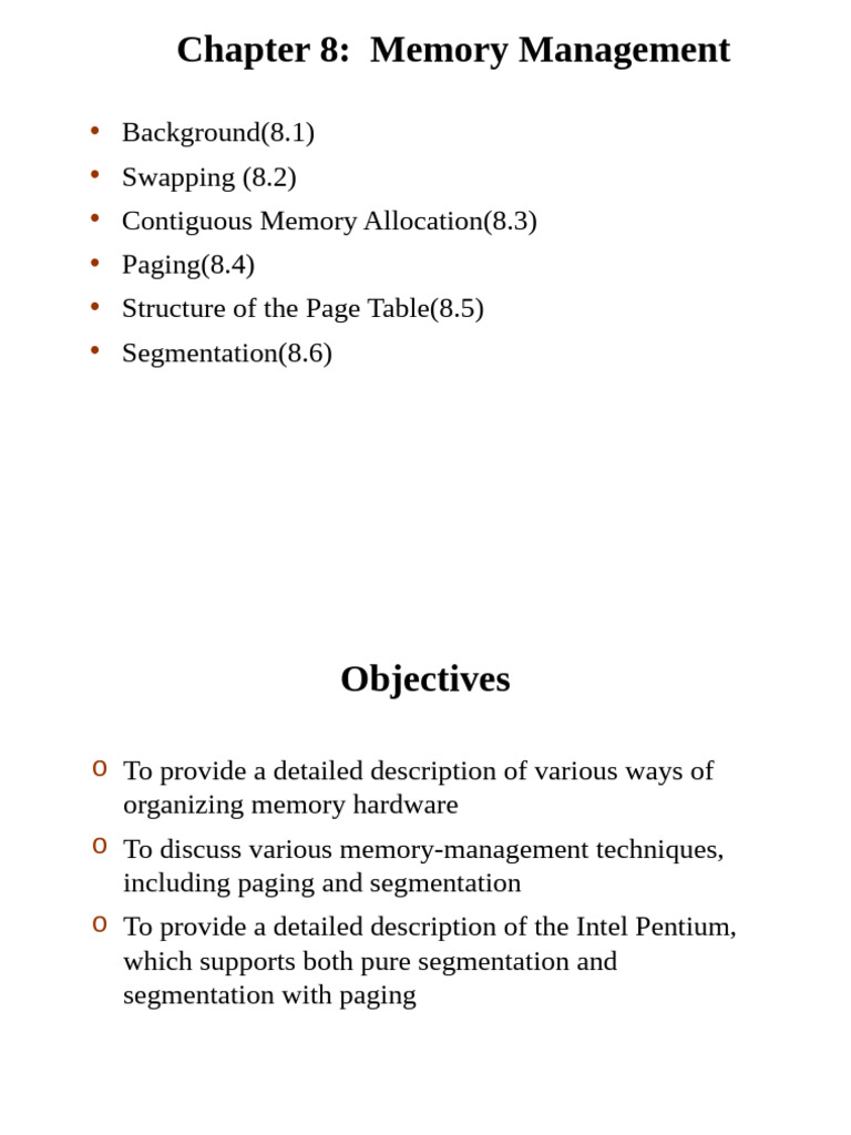 Memory Management Techniques Overview | PDF | Computer Science | Computer Architecture