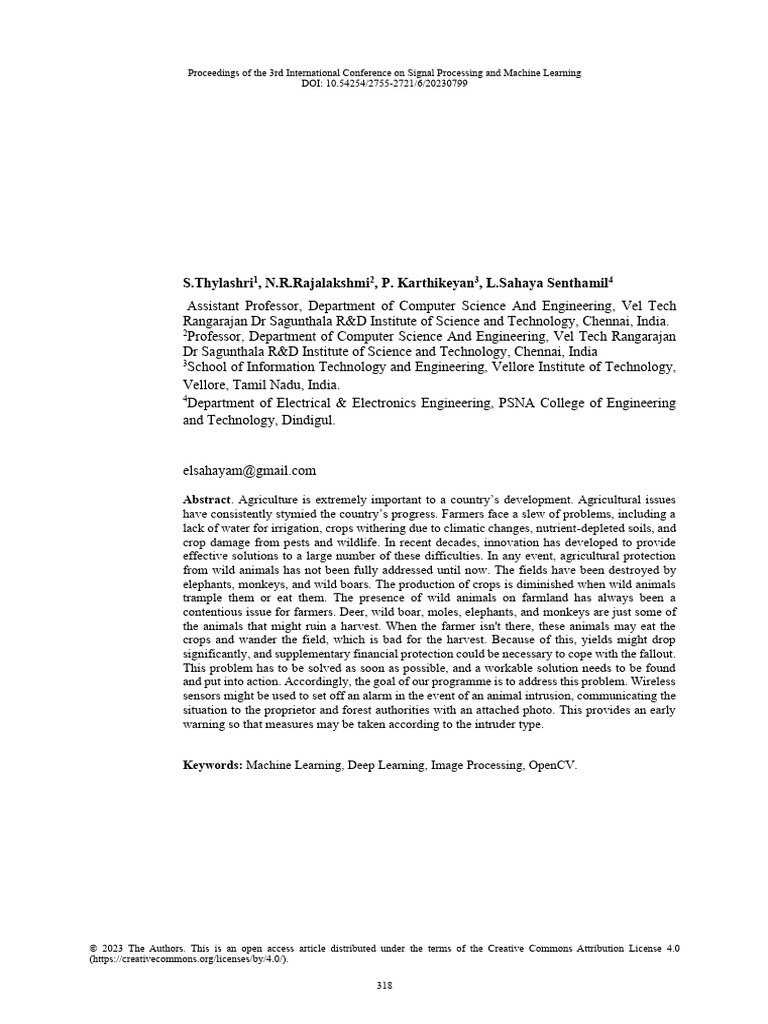 Animal Detection in Farms Using Machine Learning | PDF | Internet Of ...