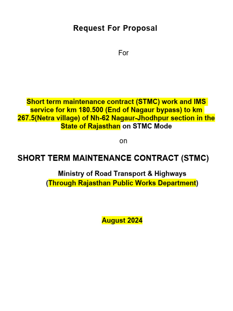 RFP STMC | PDF | Addendum | Specification (Technical Standard)