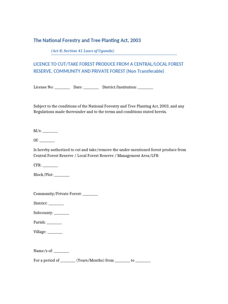 Forest Produce License | PDF