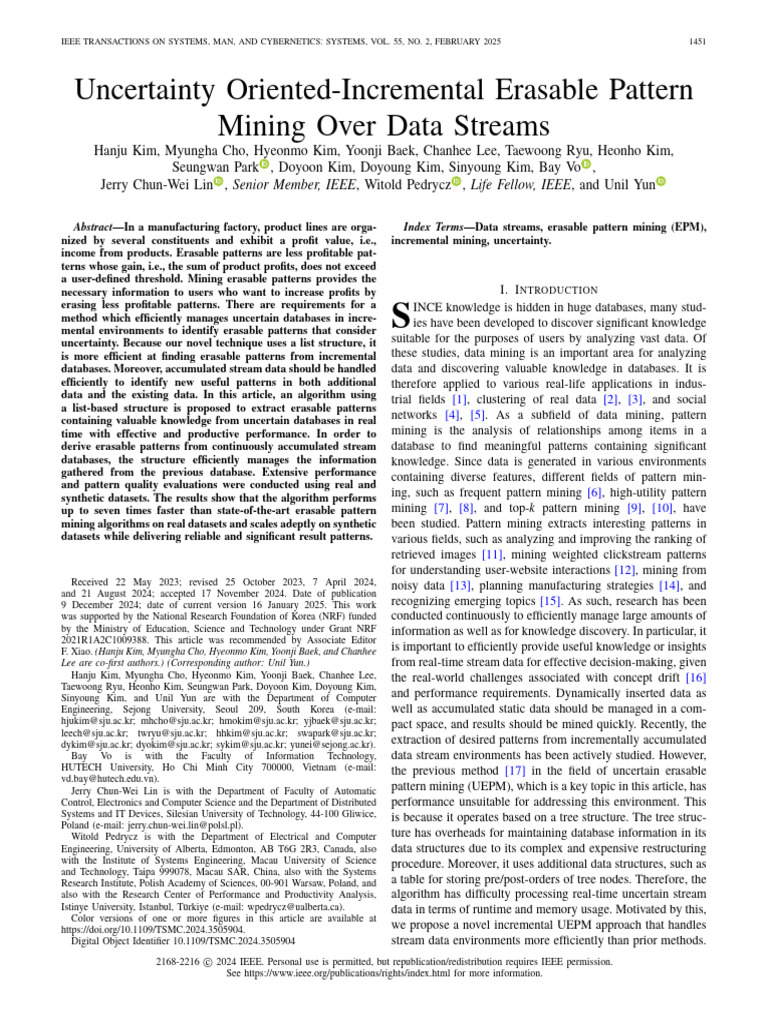 Incremental Erasable Pattern Mining | PDF | Databases | Data
