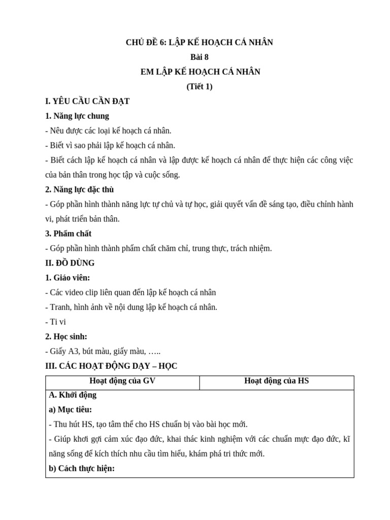 KHBD Đ o Đ C 5 - Bài 8 | PDF