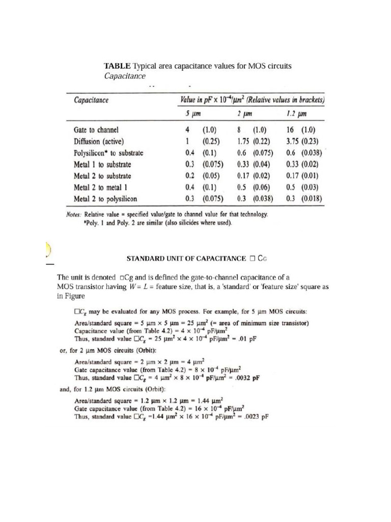 Aream of Capacitance & Standard Unit of Capacitance | PDF