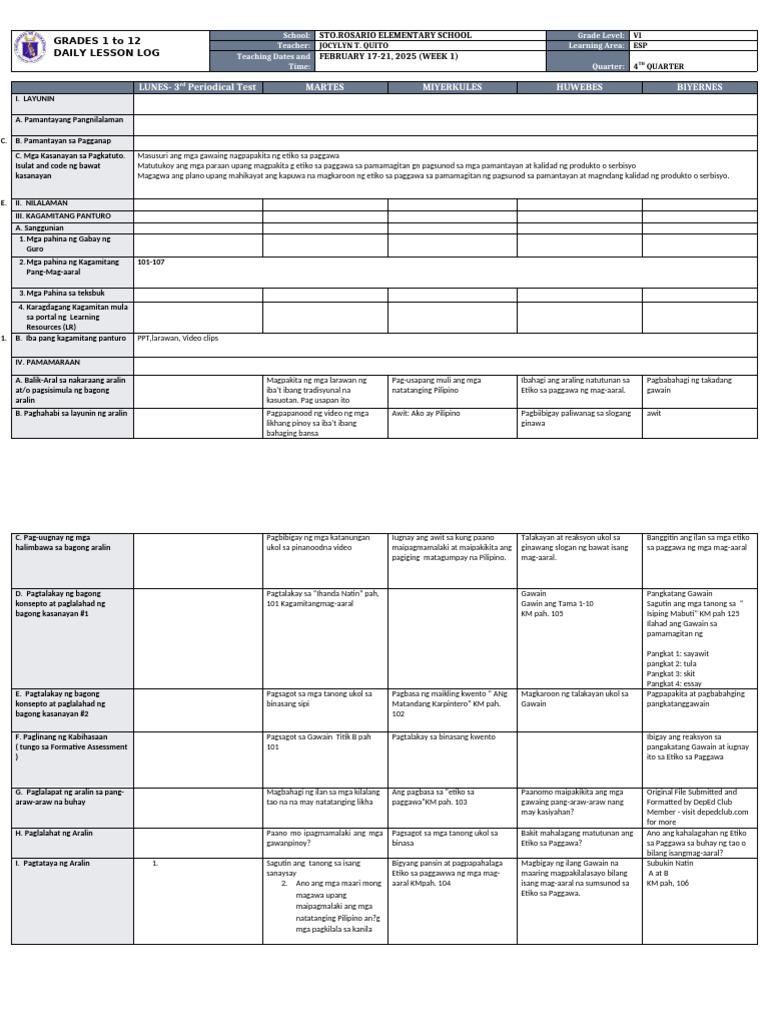 DLL_ESP 6_Q4_W1 | PDF