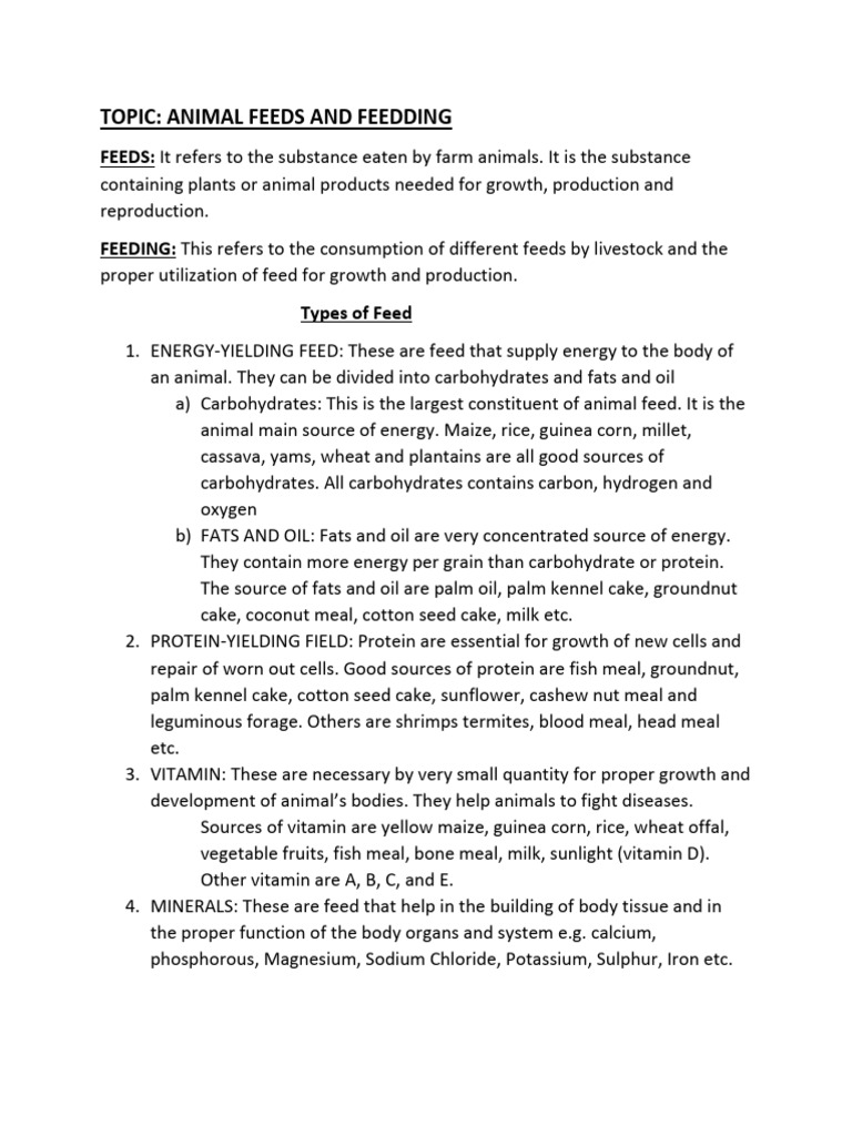 Livestock Feed Essentials | PDF